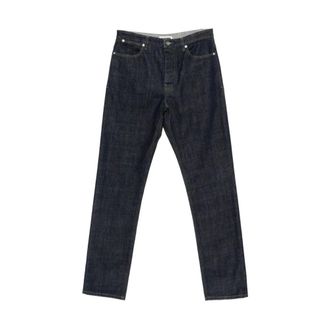 Jil Sander Homme, Jeans, Bleu, Taille: W31 Pantalon en denim de coton asym&eacute;trique