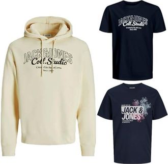 Jack & Jones Homme - Grande taille Box 3 pi&egrave;ces - Sweat &agrave; capuche Pullover T-shirt grande taille Plus Size 3XL 4XL 5XL 6XL 7XL 8XL zr99a, 5XL