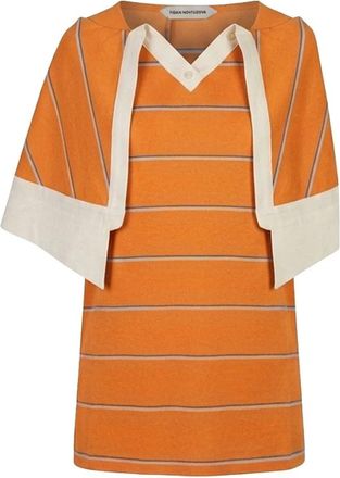 Fidan Novruzova Femme, Robes, Orange, Taille: 38 FR Gaia Short sleeved Polo