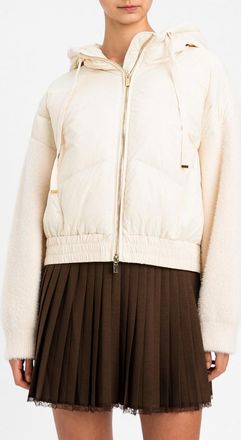 Twinset Kurze Stepp-Daunenjacke aus Nylon mit Tunnelzugkapuze
