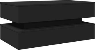 vidaXL Table basse avec lumi&egrave;res led noir 90x50x40 cm Vidaxl