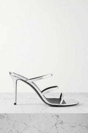 Giuseppe Zanotti Clandestino Sandalen Aus Verspiegeltem Leder - Silber