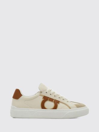 Ferragamo Gancini Low-Top-Sneakers aus Leder mit Monogramm-Muster