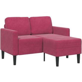 vidaXL Vidaxl - 2-Sitzer-Sofa mit Chaiselongue L-Form Weinrot 125 cm Samt