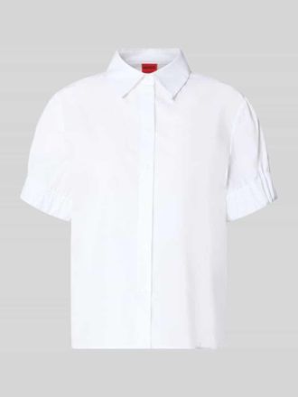 HUGO BOSS Regular Fit Kurzarmbluse aus reiner Baumwolle Modell EFFRY