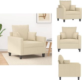 vidaXL Sessel Creme 60 cm Stoff - Esszimmerstuhl - Wohnzimmersofa - Gemütlicher Sessel - Cremefarbener Stuhl - Polstersessel
