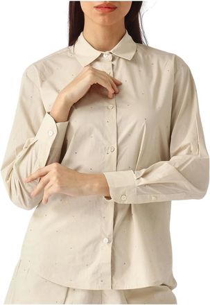 MC2 Saint Barth Femme, Blouses et Chemises, Beige, Taille: 40 FR Meredith Long Sleeve Shirt