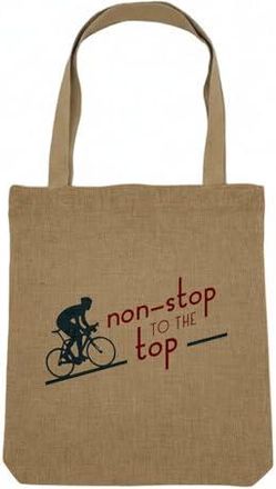 Fabulous Sac Shopping Tote Bag Aspect Lin - Non-stop to the Top V&eacute;lo Montagne Cyclisme Tour - Sac de Courses Toile Epaisse 360g Beige Naturel Cabas Port&eacute; Epaul