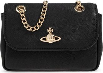 Vivienne Westwood Femme, Sacs, Noir, Taille: ONE Size Petit Porte-monnaie Cha&icirc;ne Noir/Or