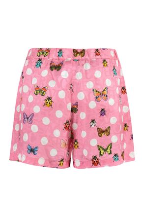 Versace Womens Silk Blend Shorts Pink Viscose