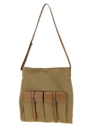 Prada Mens Khaki Canvas Prada Route Shopping Bag Kaki Borse A Mano