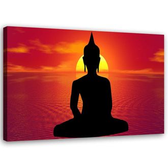 Feeby Bild auf Leinwand Sonnenuntergang Kunstdruck modern Religion Orange 40x30 cm