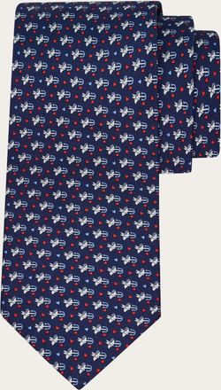 Ferragamo Herren Seidenkrawatte mit Cupido-Print Blau