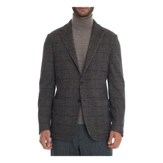 Canali Jacke mit Herringbone Print und Taschen - - Jackets - Herren - Braun - 2XL