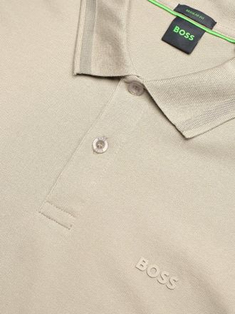 HUGO BOSS Mens Polo Shirt Light Beige Cotton T-shirts And Polos