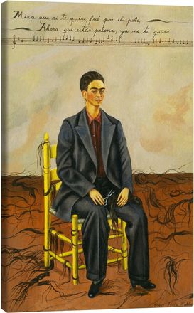 Posterlounge Selbstportr&auml;t mit abgeschnittenem Haar, 1940 Leinwandbild von Frida Kahlo 40 x 60 cm Wandbilder Wanddeko
