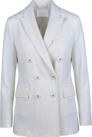 Circolo 1901 Femme, Vestes, Beige, Taille: 38 FR Giacca doppiopetto in tessuto elasticizzato