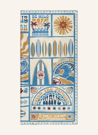 Longchamp Seidentuch Surf Mix blau