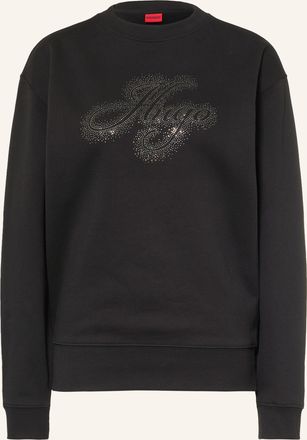 HUGO BOSS Hugo Sweatshirt Danicey Mit Schmucksteinen schwarz