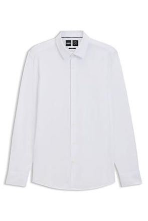 BOSS Hommes P-HANK-s-kent-C1-222 Chemise Slim en Coton Stretch m&eacute;lang&eacute; performant