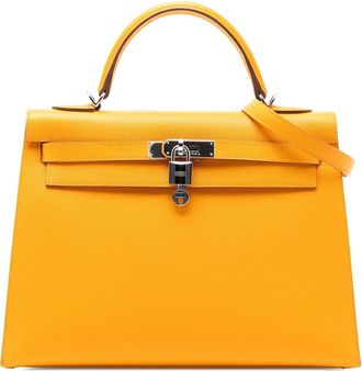 Herm&egrave;s Hobo Bags - Epsom Kelly II Sellier 32 - Gr. unisize - in Gelb - f&uuml;r Damen