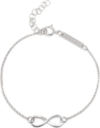 Singularu Infinity Armband. Sterlingsilber mit Rhodium-Beschichtung. Schmuck f&uuml;r Damen
