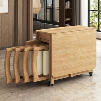 Generic Holzklapptisch, K&uuml;chen- und Esszimmerset mit Aufbewahrungsschublade, Design-Essecke for Apartment, Fr&uuml;hst&uuml;cksecke oder Studio