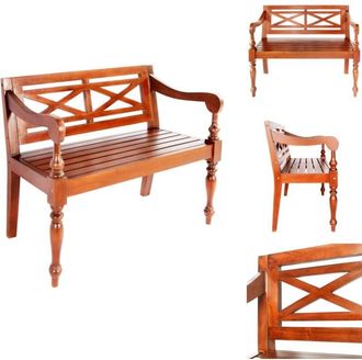 vidaXL Batavia-Sitzbank 98 cm Mahagoni Massivholz Dunkelbraun - Mahagoni Holzbank - Wohnzimmer Dekoration - Esszimmer Möbel - Vintage Bank - Landhaus Stil