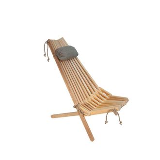 EcoFurn Ecofurn - EcoChair Skandinavischer Gartenstuhl Holz Erle Natur mit Nackenkissen