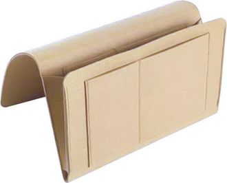 BESPORTBLE Filz Bett Organizer mit Mehreren Taschen Robuste Aufbewahrungstasche f&uuml;r Bett und Sofa Vielseitiger Bed Side Holder Bag in Beige Praktischer H&auml;ngeorga