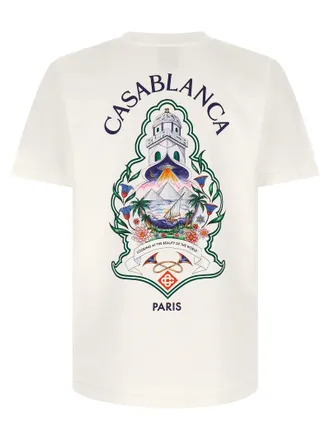 Casablanca Hotel Emblem Graphic T-shirt - Cream