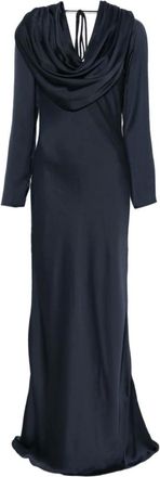 Rotate Rotate Birger Christensen, Femme, Robes, Bleu, Taille: 36 FR Satin Maxi