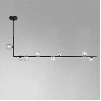 Trade Shop Lustre De Plafond En Verre &agrave; 8 Boules G9 En M&eacute;tal Noir Design Moderne 71621