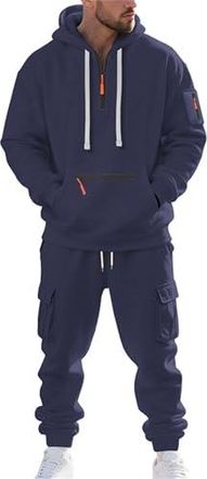 Generic Hommes Jogging Surv&ecirc;tement Sport Costume Sweat-Shirt &Agrave; Capuche Et Pantalon V&ecirc;tement De Sport Chic Automne Hiver Tenue Sport Homme D&eacute;contract&eacute; Ensemble