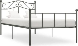 vidaXL Bettgestell Grau Metall 100 &times; 200 cm Vidaxl