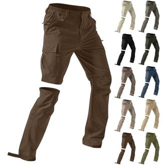 Generic Pantalon de jogging cargo pour homme - Pantalon de randonn&eacute;e convertible - Imperm&eacute;able et l&eacute;ger avec plusieurs poches - S&eacute;chage rapide - Taille &eacute;lasti