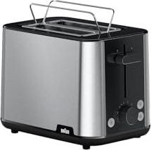 Braun PurShine HT1510BK Toaster, 2 Slot Toaster, 8 Toast Levels, Overheating and Defrosting Functions, Tray, 900 W, Black