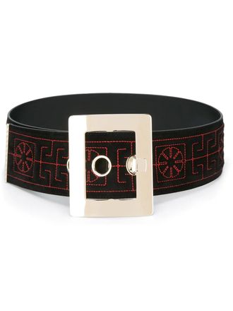 Versace ceinture Greek en velours - Noir