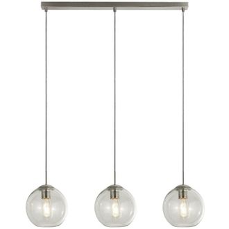 Searchlight Searchlight - Balls 3Lt Suspension barre metal Chrome avec verre transparent E14 3x60w Lg 81cm