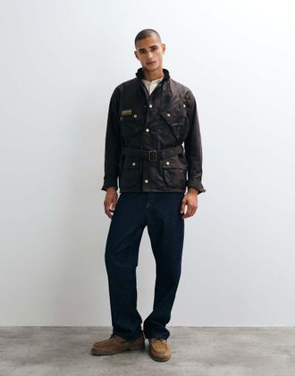 Barbour veste cir&eacute;e ceintur&eacute;e Original bordeaux-Rouge