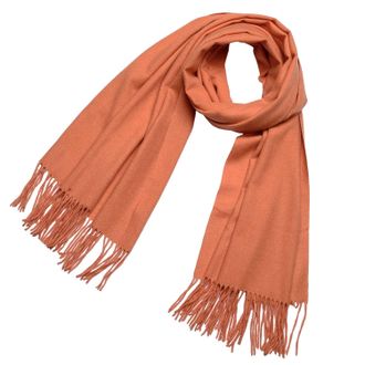 DonDon Schal Damen Winter Wollschal Winterschal gro&szlig; und flauschig 200 x 70 cm - Orange