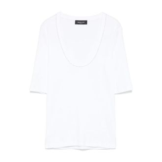 Fabiana Filippi Femme, Tops, Blanc, Taille: 40 FR T-Shirt Manches Courtes Col Scoop