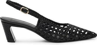 Stuart Weitzman Femme, Chaussures, Noir, Taille: 40 1/2 EU Stassi Woven Slingback 50