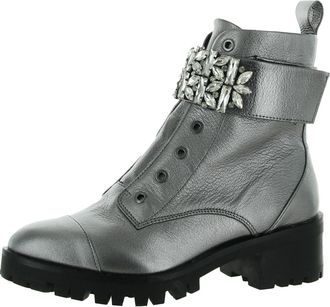Karl Lagerfeld Damen Pippa Springerstiefel, Silber, 39 EU