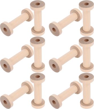 Aboofan 15st&uuml;cke Holzspulen Leere Garnspulen Zum N&auml;hen Garnaufbewahrung Und Organisation Von N&auml;hgarn Textildraht Und B&auml;ndern F&uuml;r Bastelarbeiten Und Wohndekora