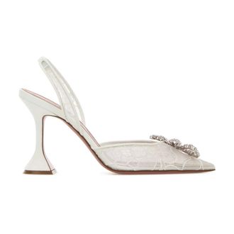 Amina Muaddi Femme, Chaussures, Blanc, Taille: 39 EU Rosie Lace Sling 95