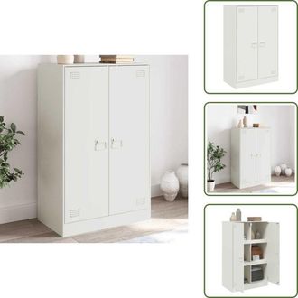 vidaXL Sideboard Wei&szlig; 67x39x107 cm Stahl - Sideboard - Wohnzimmertisch - Regal - Stauraum - Wei&szlig;es Sideboard