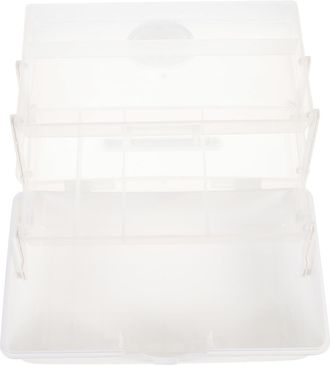 NUOBESTY Gro&szlig;e Aufbewahrungsbox mit Griff Mehrschichtiger Transparenter Medizin Organizer Multifunktionale Medikamentenbox f&uuml;r Reiseapotheke Tabletten und Klei