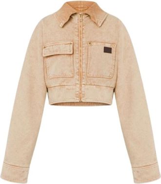Moschino Femme, Vestes, Beige, Taille: 44 FR Veste en drill teinte en pi&egrave;ce