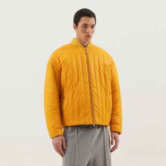 1989 STUDIO Gelbe gesteppte Daunenjacke